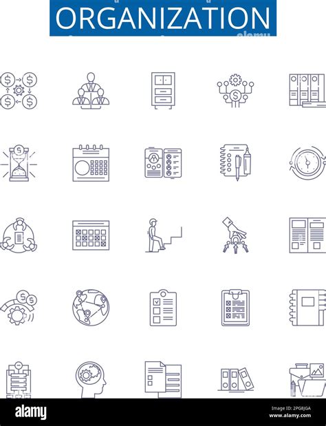 Organization Line Icons Signs Set Design Collection Of Organize Group