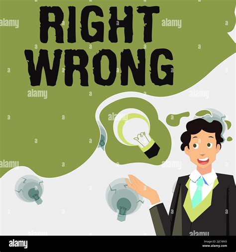 Hand Writing Sign Right Wrong Internet Concept Choose Between Two Decisions Correct And Bad One