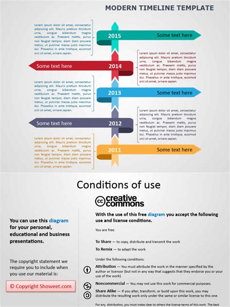 Modern Timeline Powerpoint Pdf License Copyright