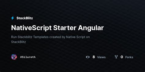 Nativescript Starter Angular Stackblitz