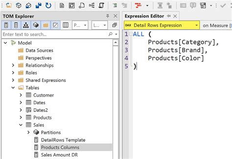 Using Detailrows With Window Functions In Dax