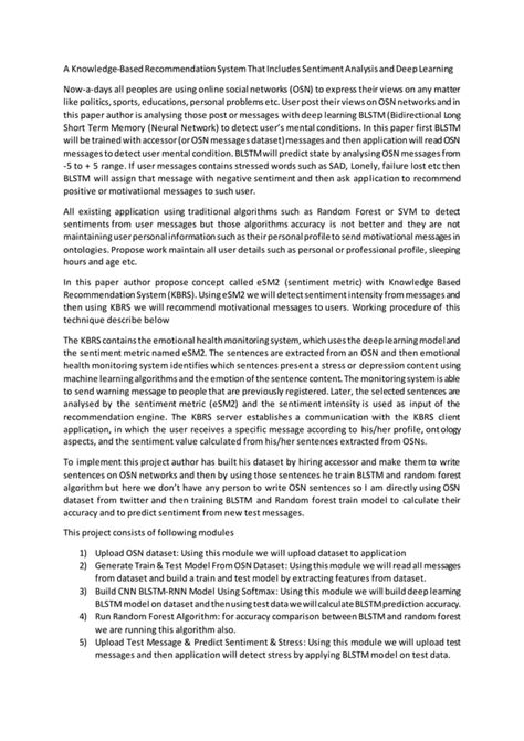 A Knowledge Based Recommendation System That Includes Sentiment Analysis And Deep Learning