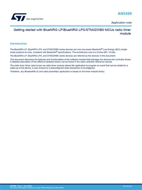 An5469 Getting Started With Bluenrglpbluenrglpsstm32wb0 Mcus Radio Timer Module