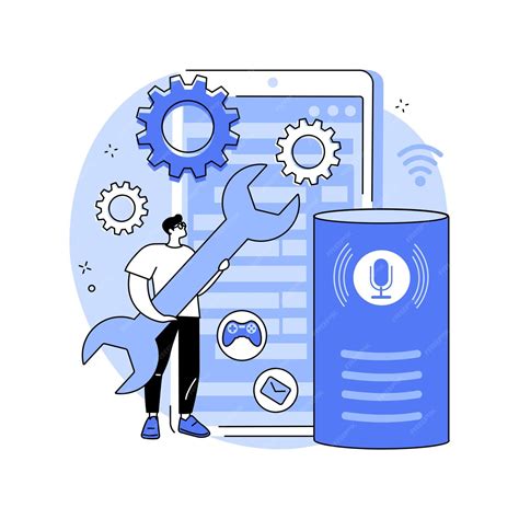 Premium Vector Smart Speaker Apps Development Abstract Concept Vector Illustration