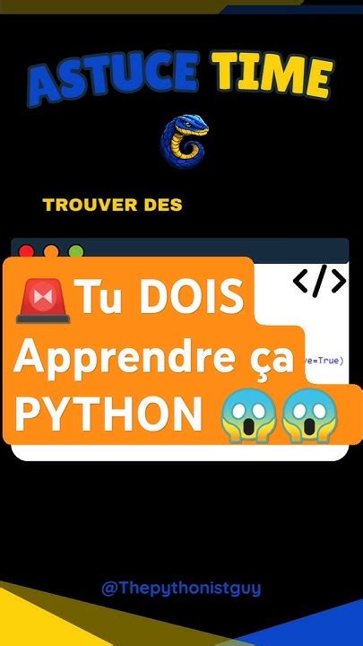 🚨tu Dois Savoir ça En Python 😱 Apprendre Python Facile Pythonprogramming Python Youtube