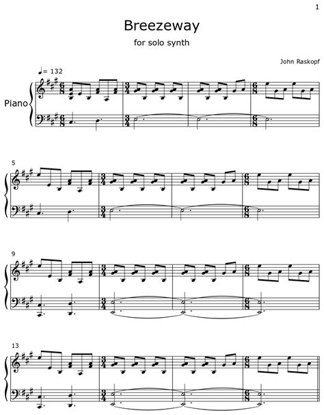 Breezeway Sheet Music For Piano