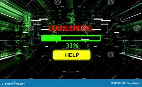 Help Download Progress Bar On The Screen Stock Illustration