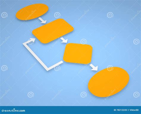 Algorithm With Orange Blocks On Blue Background Stock Illustration