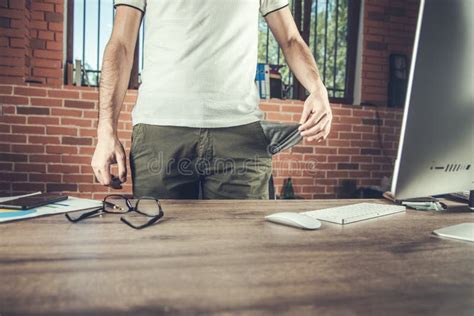 Businessman Showing His Empty Pocket Stock Photo Image Of Caucasian Worker