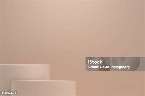 3d 그림 모형 연단 분홍색 배경에 대한 제품 또는 광고를위한 기하학적 추상적 인 구성 최소 3d 일러스트 렌더링 스톡 0명에