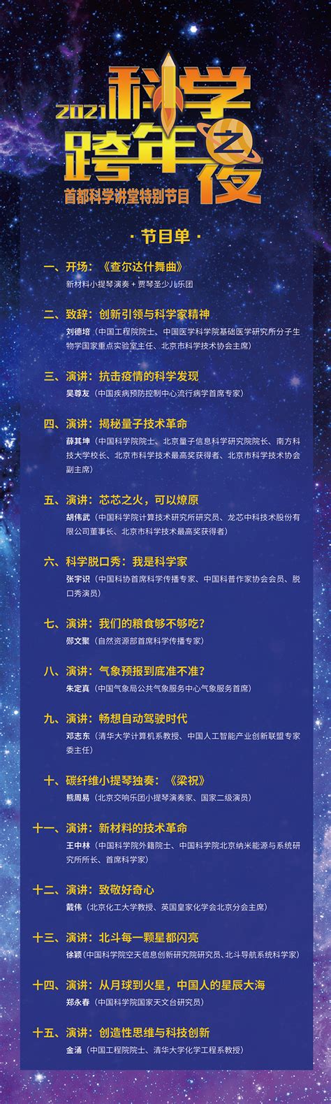 首届“2021科学跨年之夜”接力演讲 直播 视频 附节目单