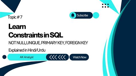 Sql Constraints Explained In Hindiurduhow To Use Sql Constraints For Data Validationsql
