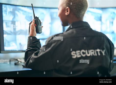 Back Security And Radio Surveillance With A Woman Officer In A Control To Monitor Criminal