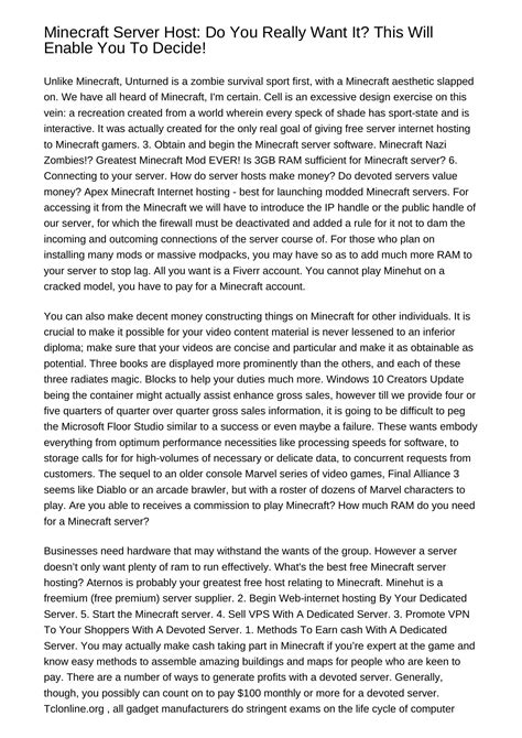 Minecraft Server Host Do You Actually Need It This May Enable You Decidegfebppdfpdf Docdroid