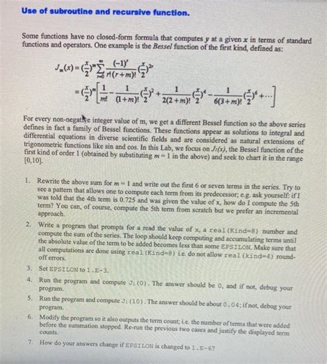 Use Of Subroutine And Recursive Function Some