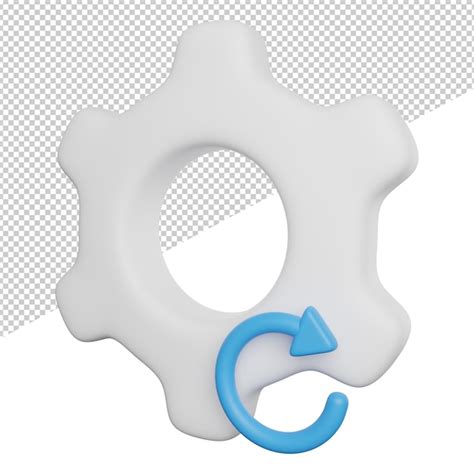 Premium Psd Reset Sign Gear Side View 3d Rendering Icon Illustration