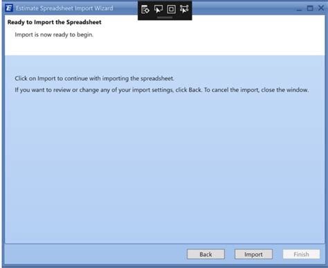 how to export or import an excel spreadsheet within estimator