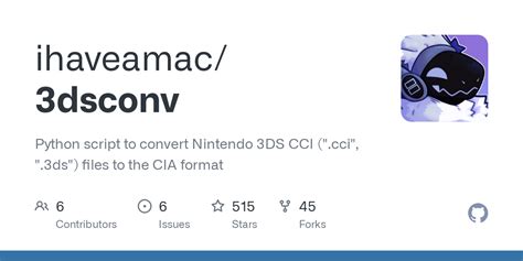 Github Ihaveamac3dsconv Python Script To Convert Nintendo 3ds Cci Cci 3ds Files To