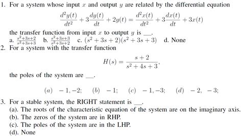 Solved 1 For A System Whose Input X And Output Y Are