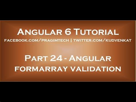 Learn Angular Formarray Validation Mind Luster