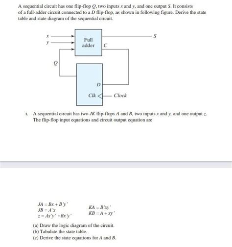 Solved A Sequential Circuit Has One Flip Flop Q Two Inputs