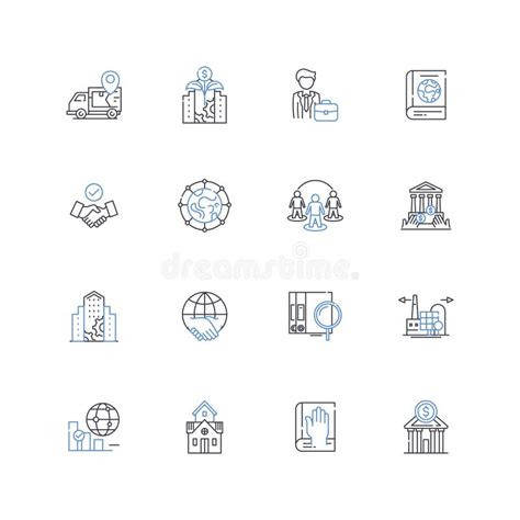 Sovereignty Dominion Line Icons Collection Authority Command Control Jurisdiction Power