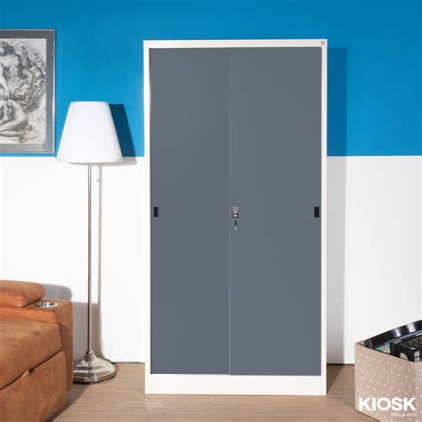 ตู้เอกสาร ตู้ใส่หนังสือ ตู้ใส่ของ ตู้บานเลื่อนทึบสูง ตู้เหล็ก Kiosk