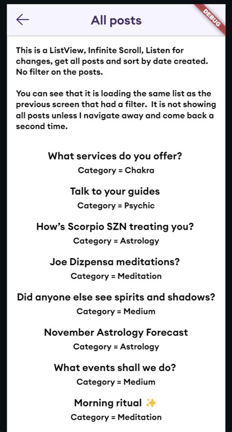 Listview With Infinite Scroll List Doesnt Show Newly Added Documents