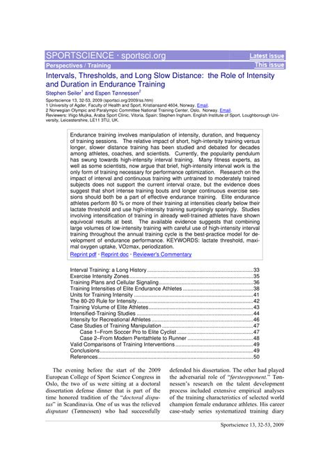 Pdf Intervals Thresholds And Long Slow Distance The Role Of
