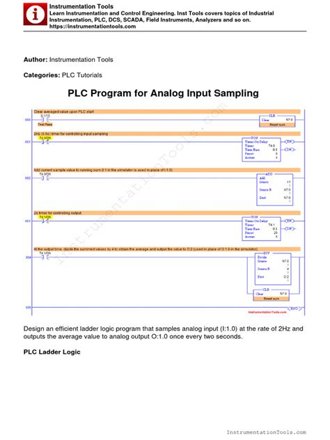 Plc Analog Input Sampling Pdf