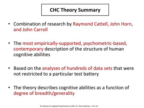 Chc Theory 101 From General Intelligence G To Chc Theory Pptx