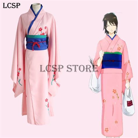 Lcsp Gintama Shimura Tae 코스프레 의상 일본 애니메이션 기모노 유니폼 복장 복장 기모노 And 벨트anime Kimonocosplay