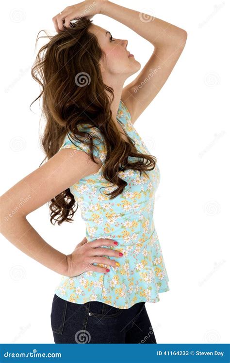 Brunette Female Model With A Surprised Or Astonished Expression Stock