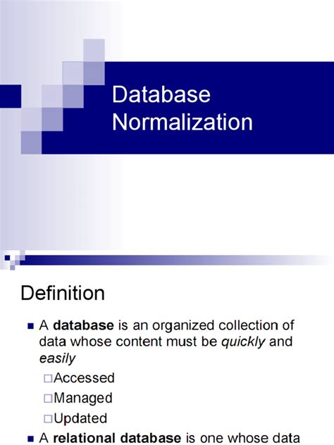 Database Normalization Slides Pdf Data Model Information Technology