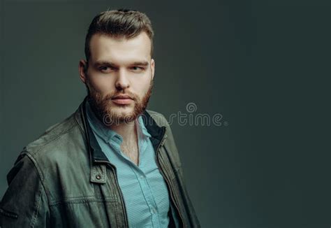 Man Isolated On Grey Background Isolated Fashion Male Model Stock