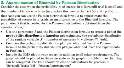 Solved 3 Approximation Of Binomial By Poisson Distribution