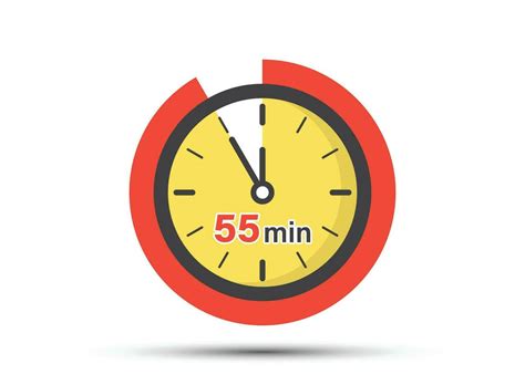 55 Minutes On Stopwatch Icon In Flat Style Clock Face Timer Vector Illustration On Isolated