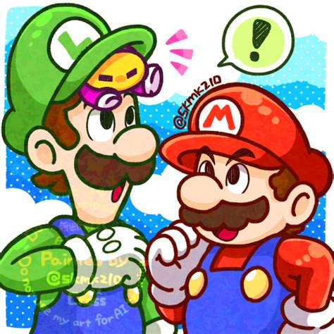Mario Luigi And Snoutlet Mario And 2 More Drawn By Skmkz10 Danbooru