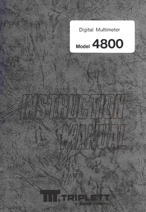 Triplett Model 4800 Dmm Sm Service Manual Download Schematics Eeprom