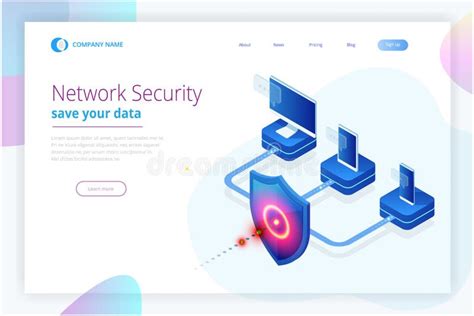 Isometric Protection Network Security And Safe Your Data Concept Web Page Design Templates