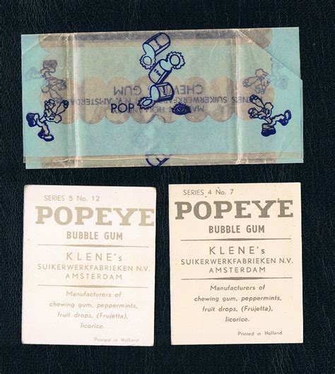 1930 S Val Gum Klene Confectionery X2 Popeye Cards And Original Waxy