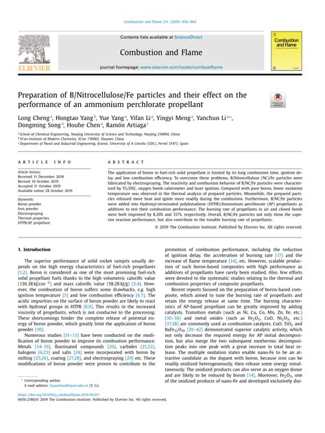 Pdf Preparation Of Bnitrocellulosefe Particles And Their Effect On