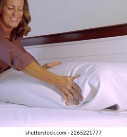 Photo Beautiful Woman Putting Sheets On AI Generated Image Shutterstock