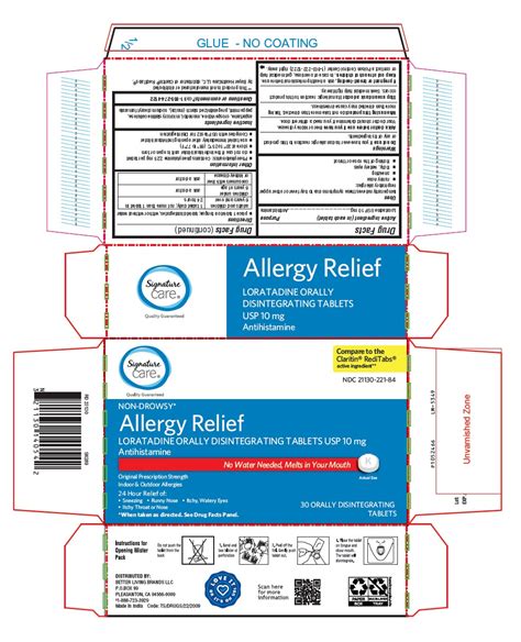 Fda Label For Loratadine Odt Tablet Orally Disintegrating Oral Indications Usage And Precautions