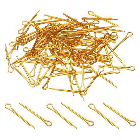 Uxcell 400pcs 1 2x19mm Aluminium Cotter Pins Split Pin Fastener Clips Gold