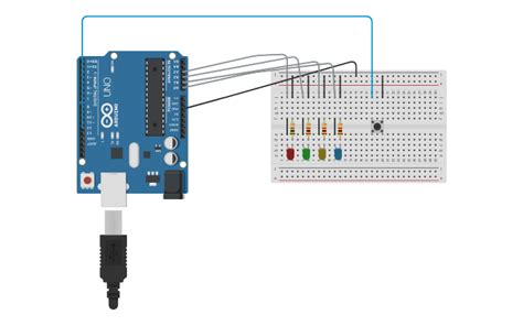 Circuit Design Led Pushbutton Tinkercad