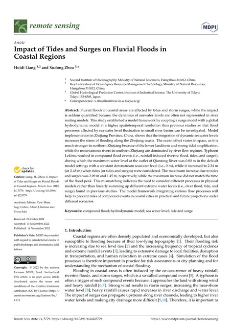 Pdf Impact Of Tides And Surges On Fluvial Floods In Coastal Regions