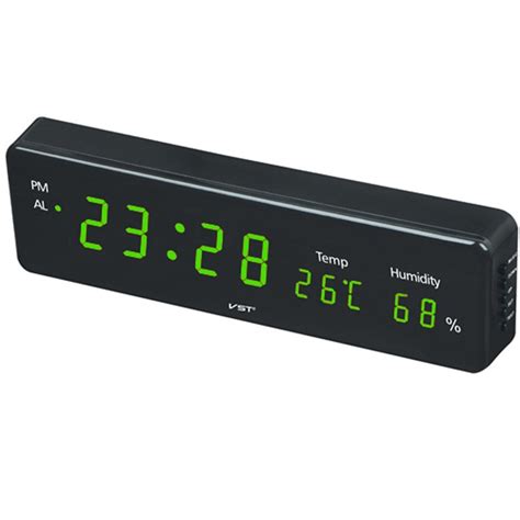 Home Electronic Led Digital Wall Clock With Thermo Vicedeal