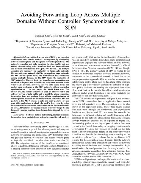 Pdf Avoiding Forwarding Loop Across Multiple Domains Without
