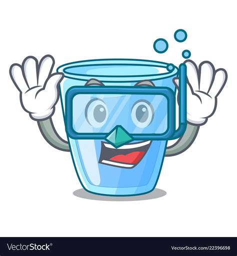 Diving Fresh Water Glass In Table Cartoon Vector Image
